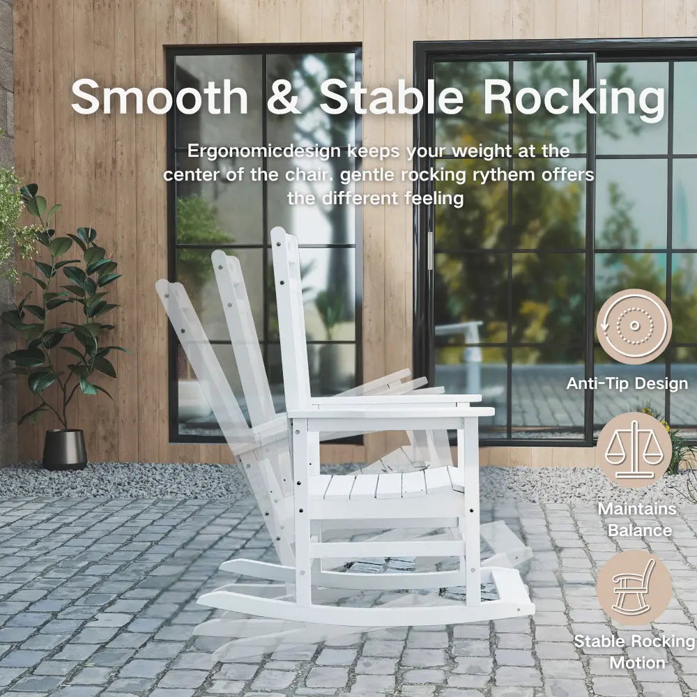 Patio Kingdom HDPE Rocking Chair with Footboard