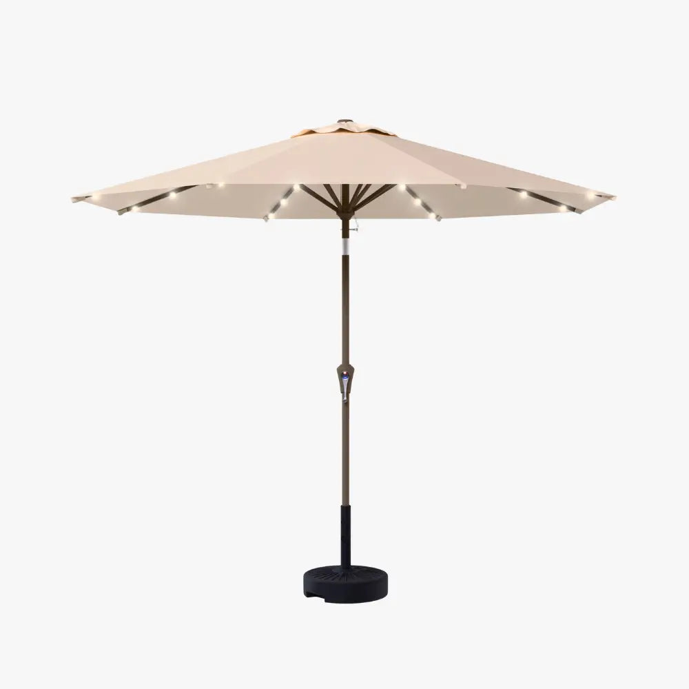 Patiokingdom Outdoor Umbrella with LED, Solar Umbrella w/Tilt Market ...